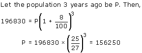 The annual rate of growth in population of a certain city is 8%. If its ...