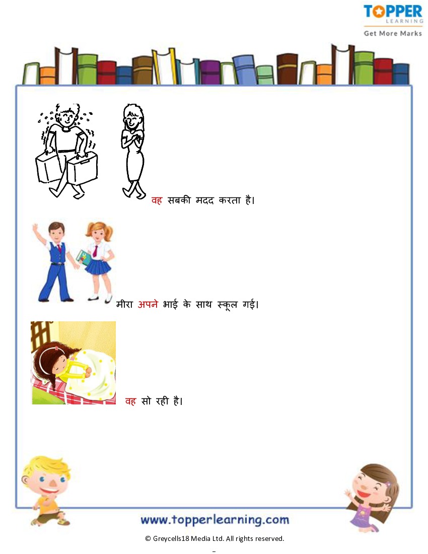 Chapter Notes for Class 1 JUNIOR Hindi, Pronouns - Topperlearning