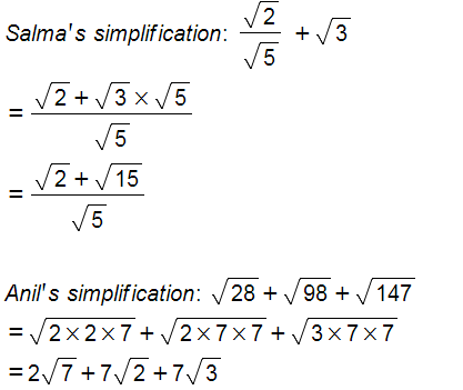Two classmate salma and anil simplified two different expression during ...