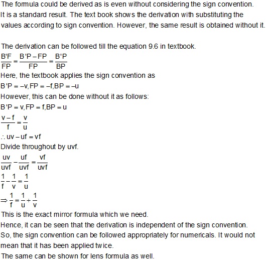 sir why do we use sign convention in numerical problems as the sign ...