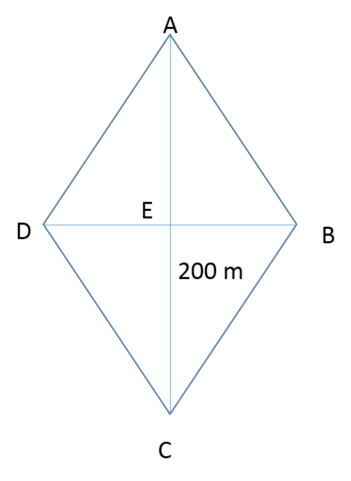 if rhombus land is landed in four parts by joining its opposite corners ...